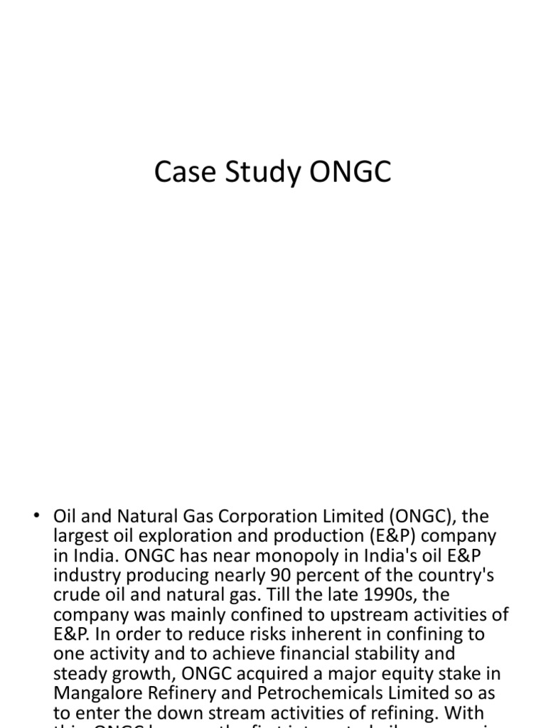 Case Study ONGC | PDF | Petroleum | Natural Gas