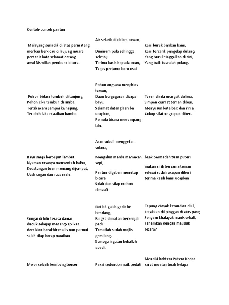 Contoh Pantun | PDF