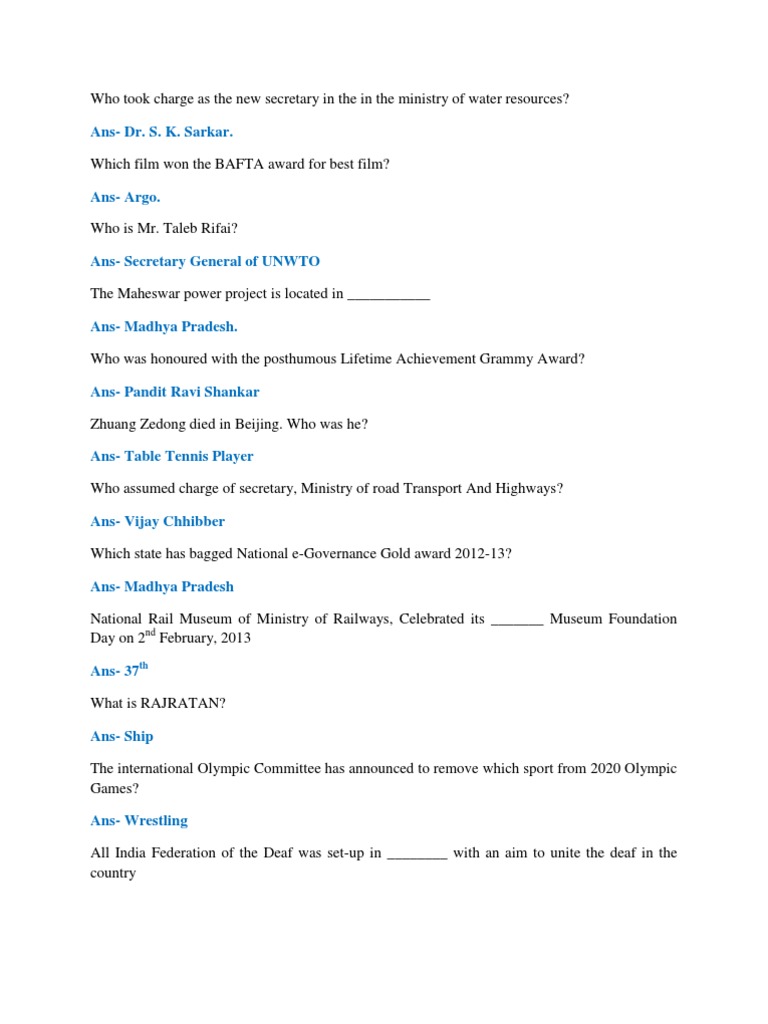 Latest Current Affairs and GK Questions and Answers of April | PDF
