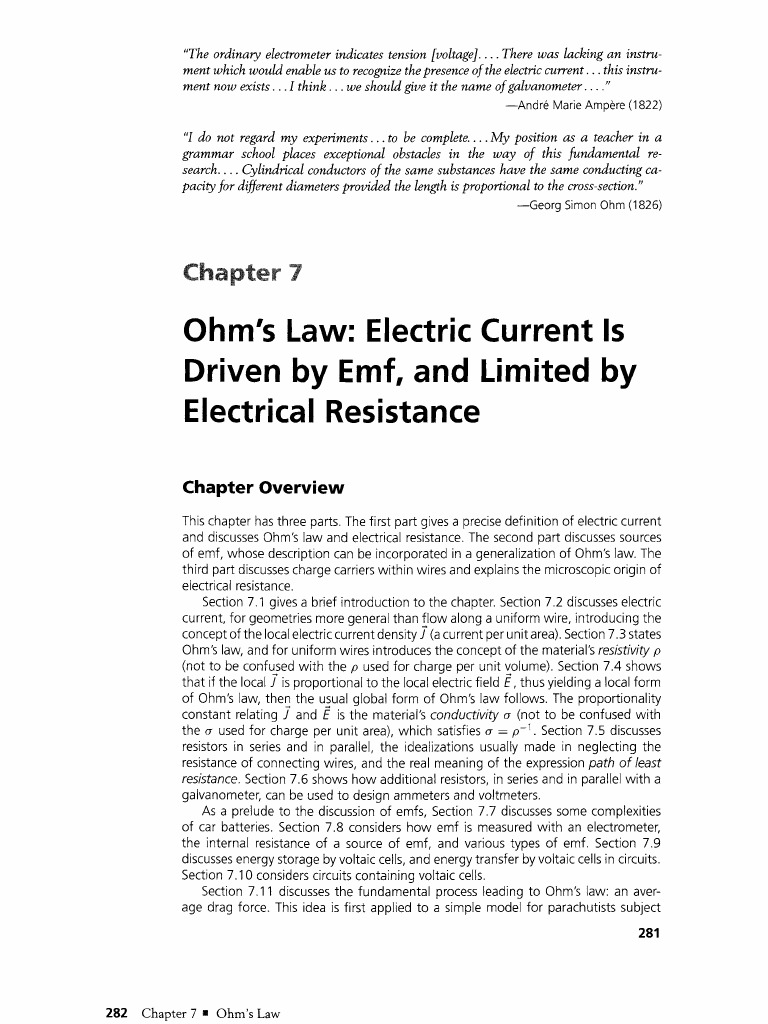 Physics Ohm's Law | PDF | Series And Parallel Circuits | Electrical ...