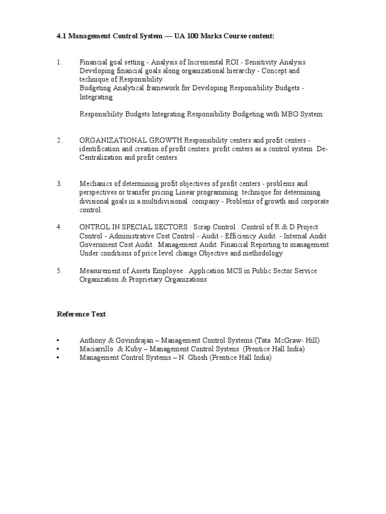 Syllabus MMS IV | PDF | Environmental Resource Management ...