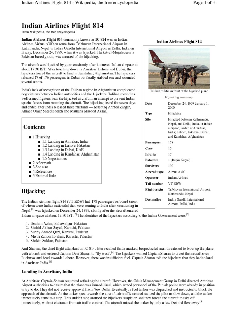 Ic 814 | PDF | Conflicts | Crime & Violence