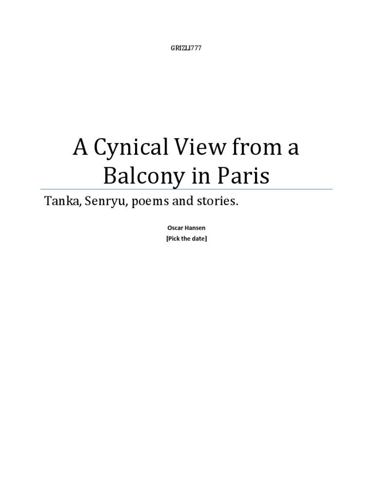 A Cynical View Seen From A Balcony in Paris | PDF