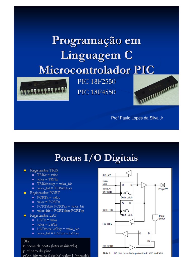 Programação em Linguagem C Microcontrolador PIC Aula2 | PDF | Unidade ...
