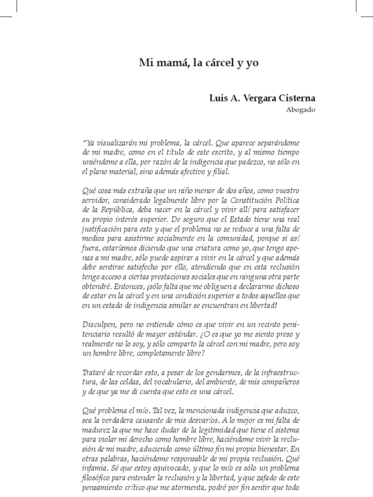 Mi Mamá, La Cárcel y Yo. | PDF | Derecho penal | Adultos