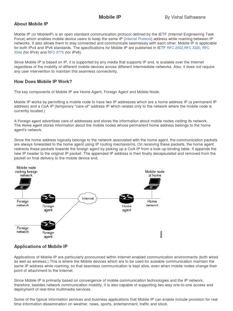 Mobile IP | PDF | Internet Protocols | Internet Architecture Mobile IP | PDF | Internet Protocols | Internet Architecture