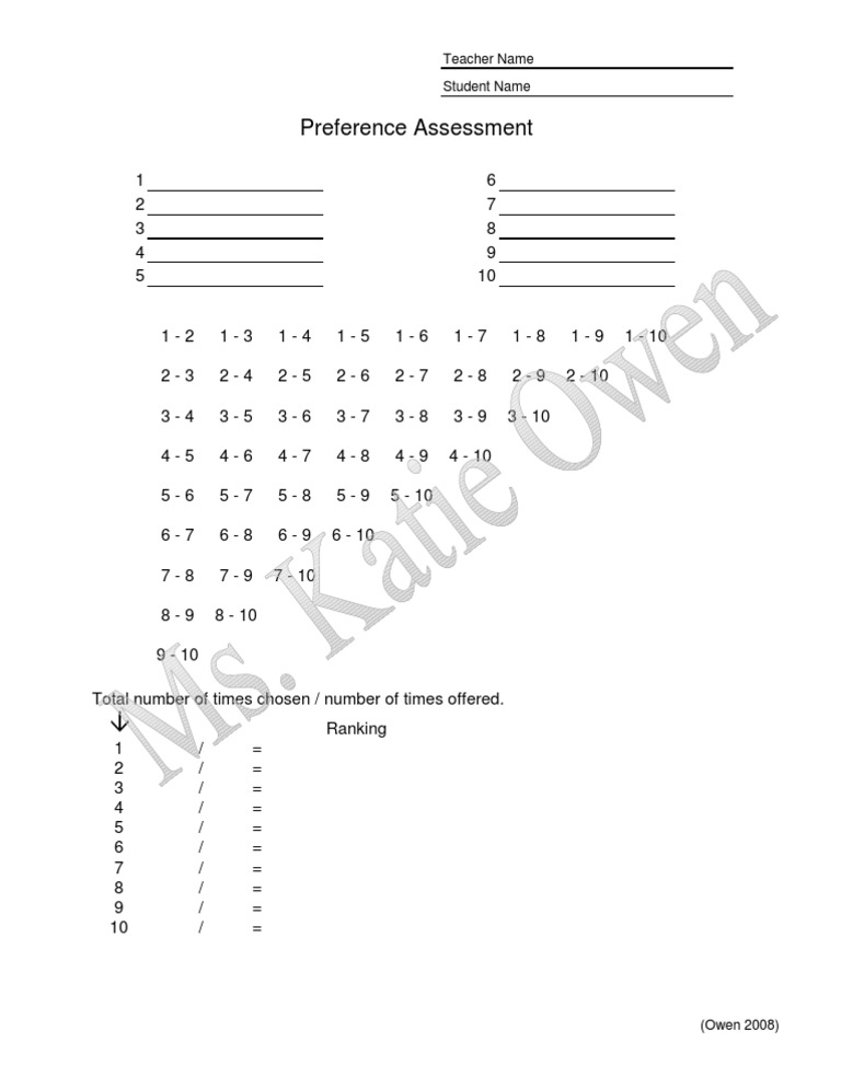 07b Weeblypreferenceassessment | PDF