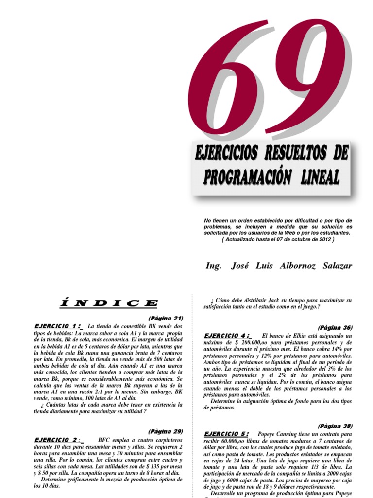 Ejercicios Resueltos Programacion Lineal | PDF | Aluminio | Euro
