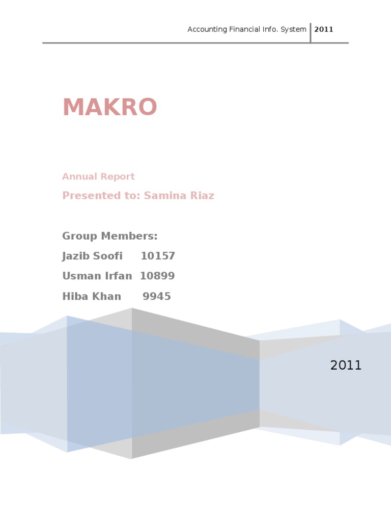 Makro: Presented To: Samina Riaz | PDF | Debits And Credits | Goodwill ...