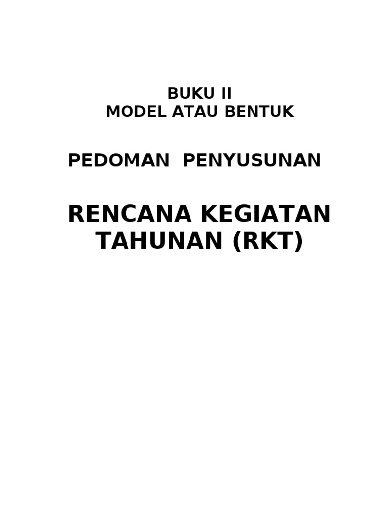 Buku II Pedoman Penyusunan RKT | PDF