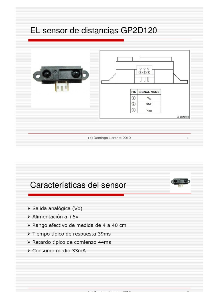 El Sensor de Distancia GP2D120 Rev291110 | PDF | Métodos y materiales de enseñanza