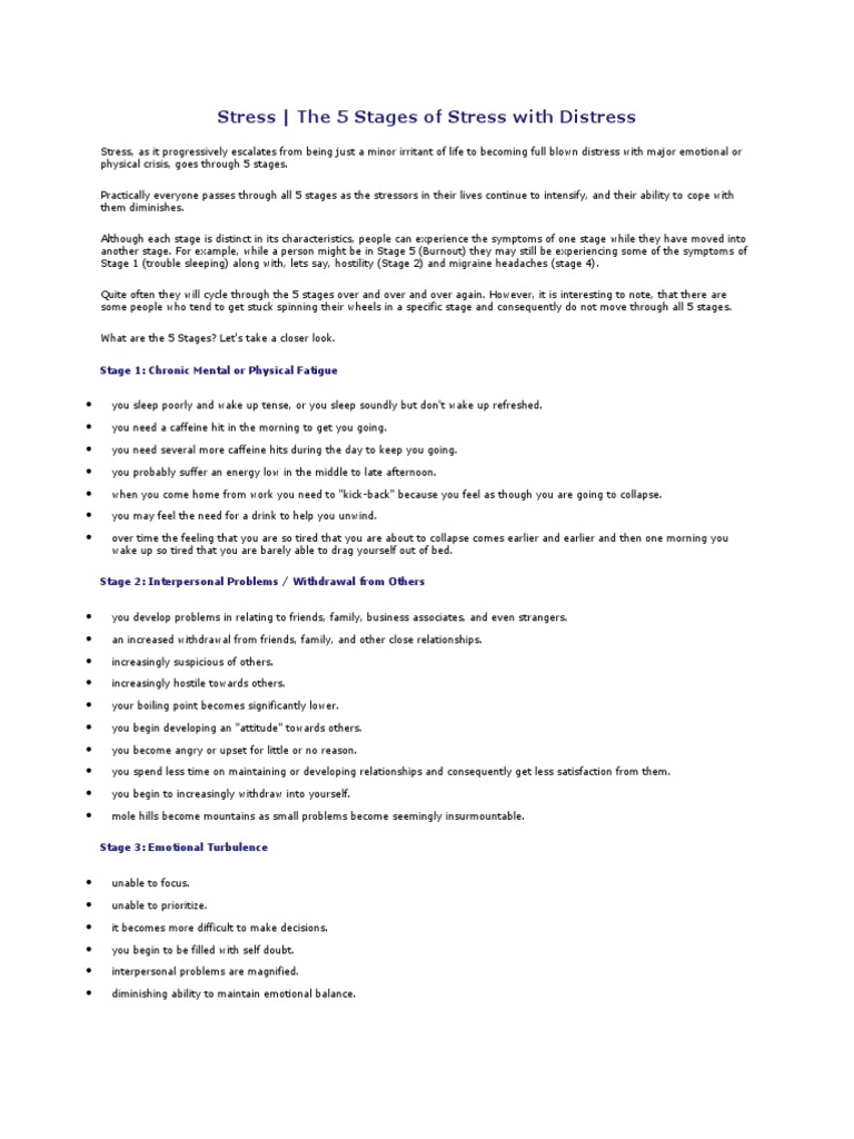 Stress Models | PDF | Fight Or Flight Response | Stress (Biology)