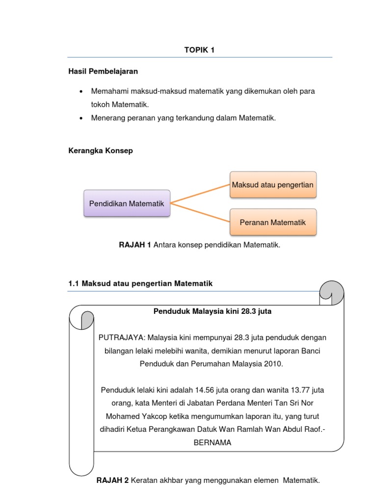 Maksud dan Peranan Matematik | PDF | Sains & Matematika | Pengelolaan ...