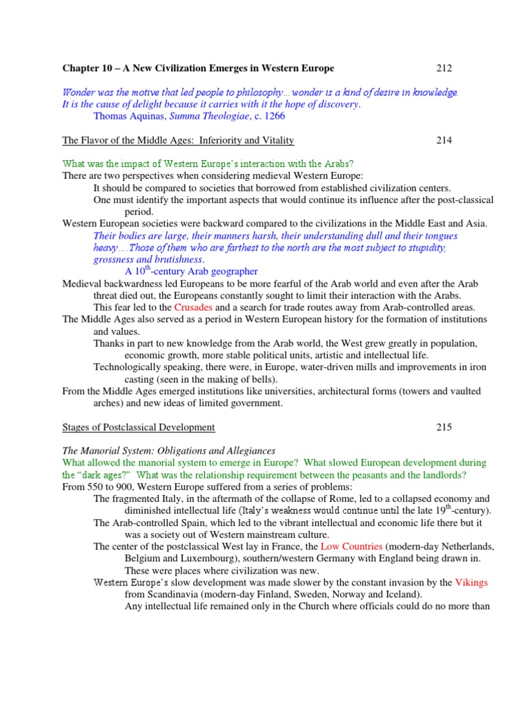 Apwh Notes - 10 Changes in Western Europe | PDF | Guild | Catholic Church