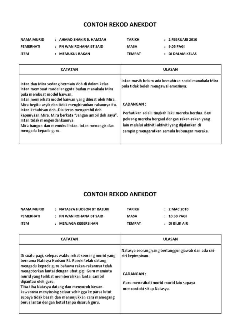 Rekod Anekdot | PDF | Agama & Spiritualitas | Fiksi Umum