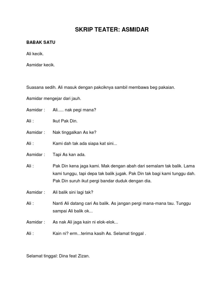 Skrip Teater Asmidar | PDF