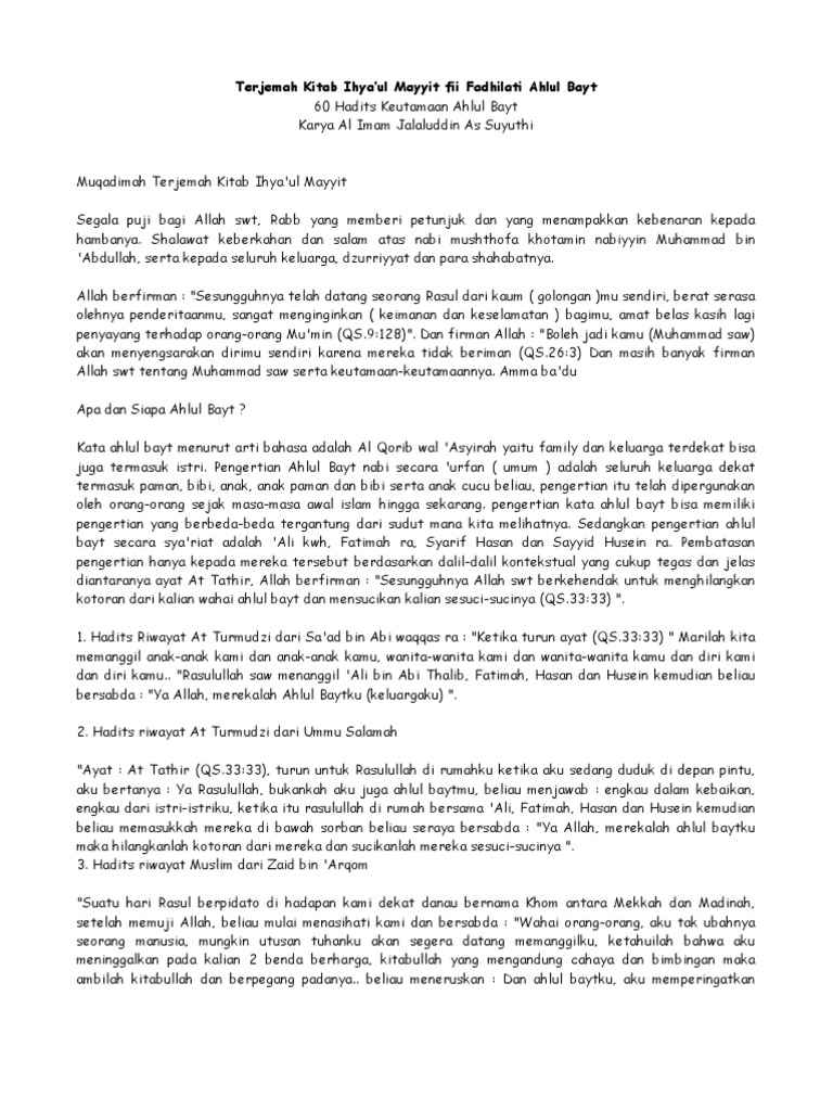 Terjemah Kitab Ihyaul Mayyit | PDF