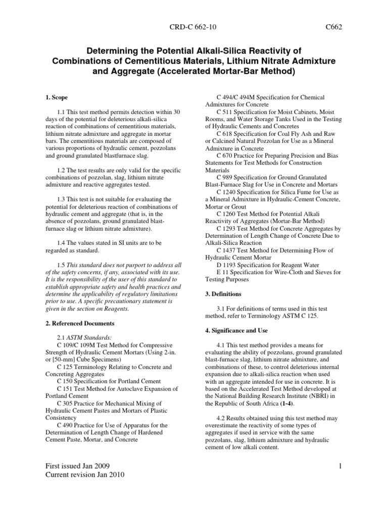 CRD c662 | PDF | Concrete | Sodium Hydroxide