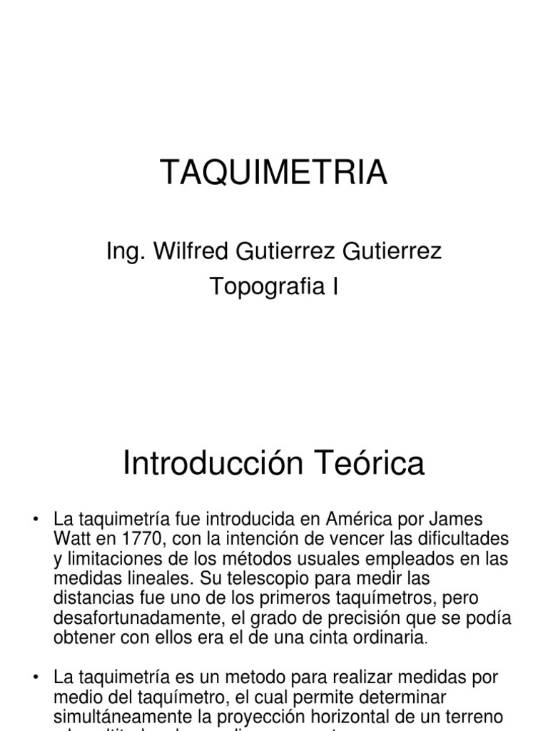 TAQUIMETRIA | PDF | Topografía | Observación científica