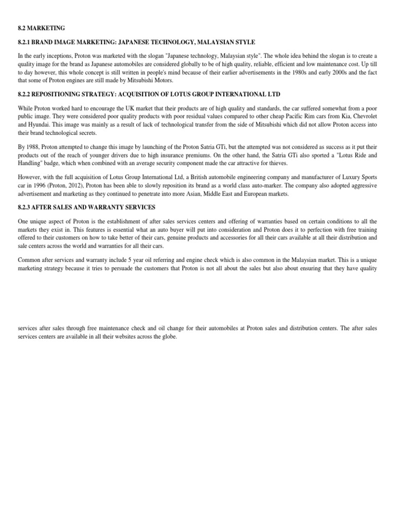 Proton Marketing Strategy | PDF | Organizational Culture | Sales