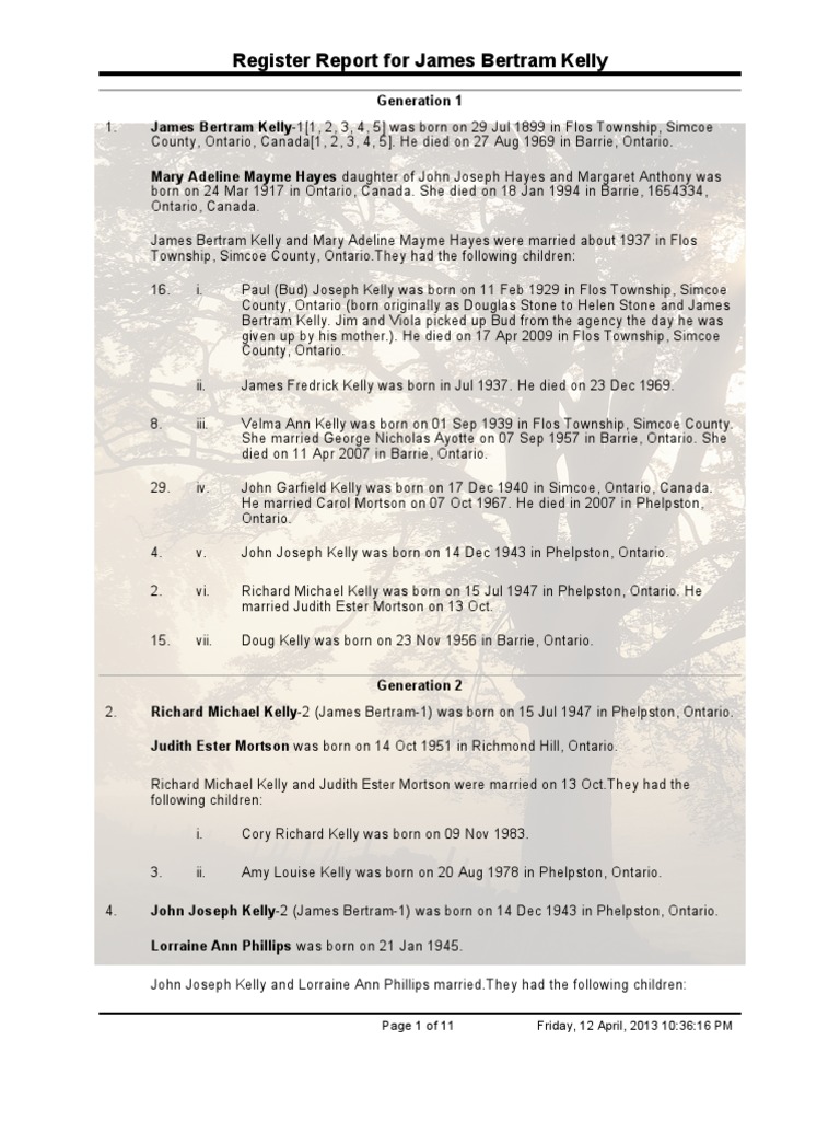 Kelly Family Tree | PDF | Information Technology | Business
