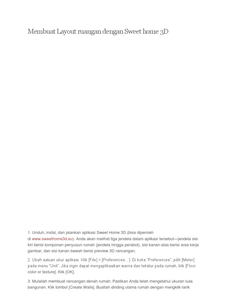 Membuat Layout Ruangan Dengan Sweet Home 3D | PDF | Seni | Komputer