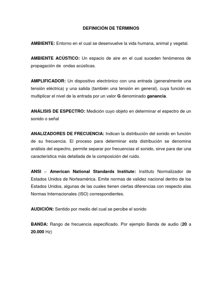 Definición de Términos Ruido | PDF