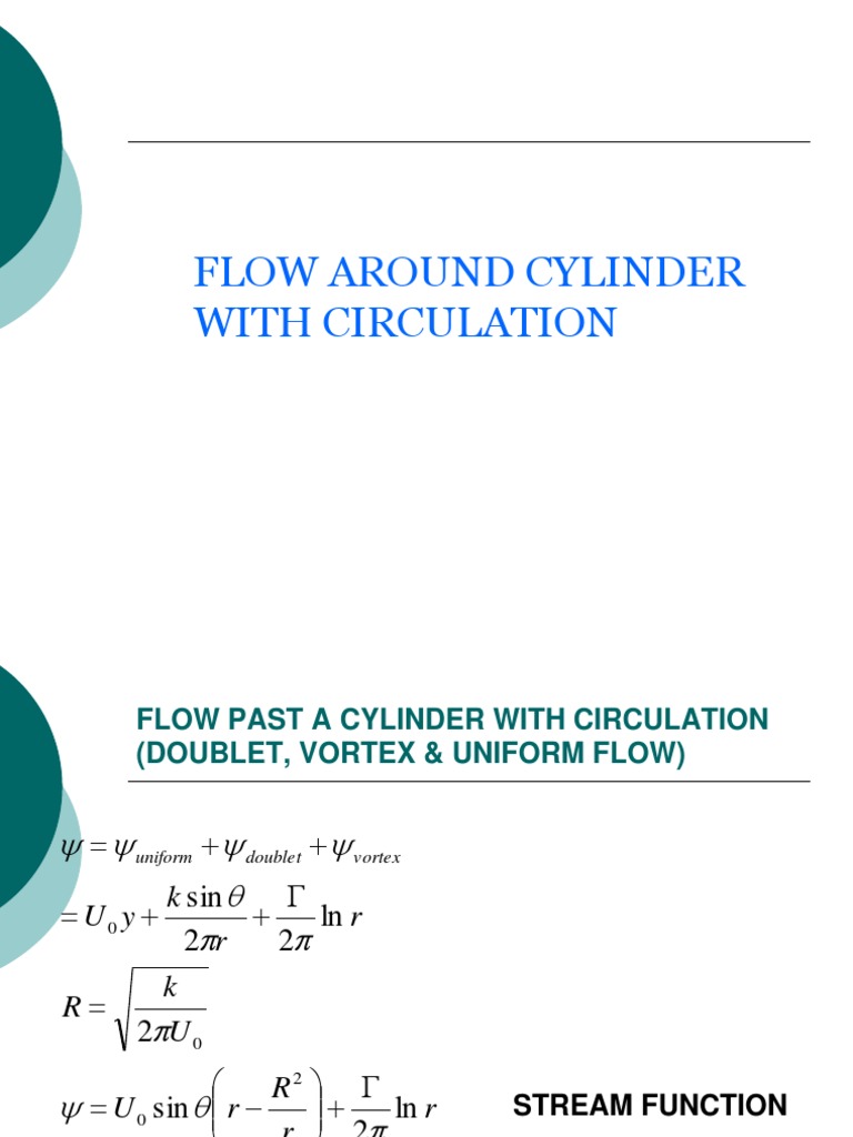 Flow Around Cylinder With Circulation | PDF | Vortices | Liquids