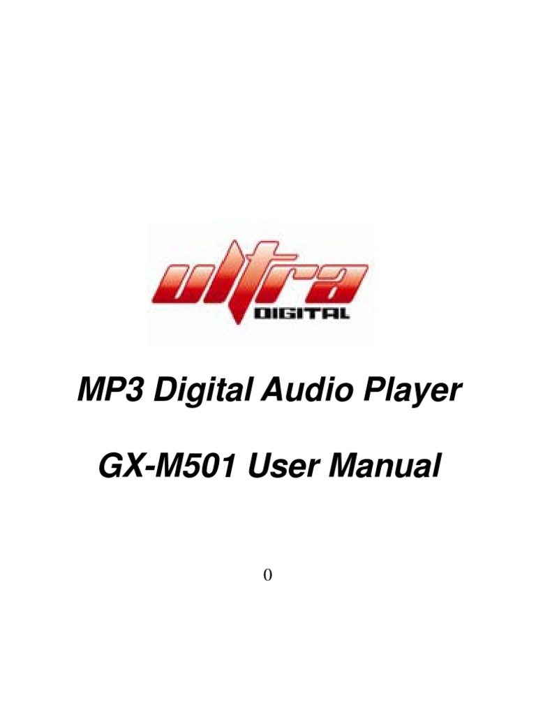MP3 Digital Audio Player GX-M501 User Manual | PDF | Menu (Computing) | Mp3