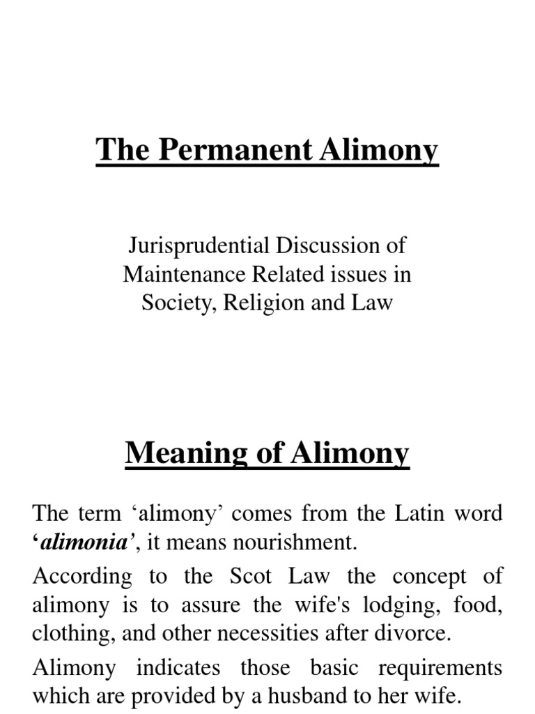 The Permanent Alimony | PDF | Alimony | Family Law