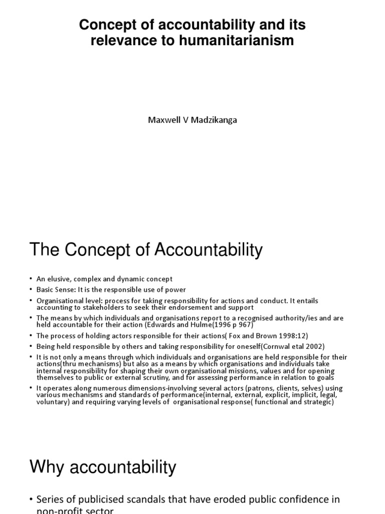 The Concept of Accountability Key Points | PDF | Non Governmental ...