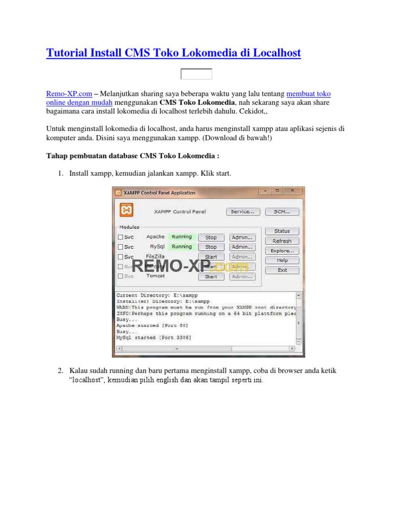 Tutorial Install CMS Toko Lokomedia Di Localhost | PDF