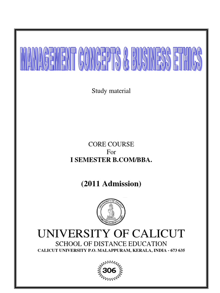 Management Concepts Business Ethics | PDF