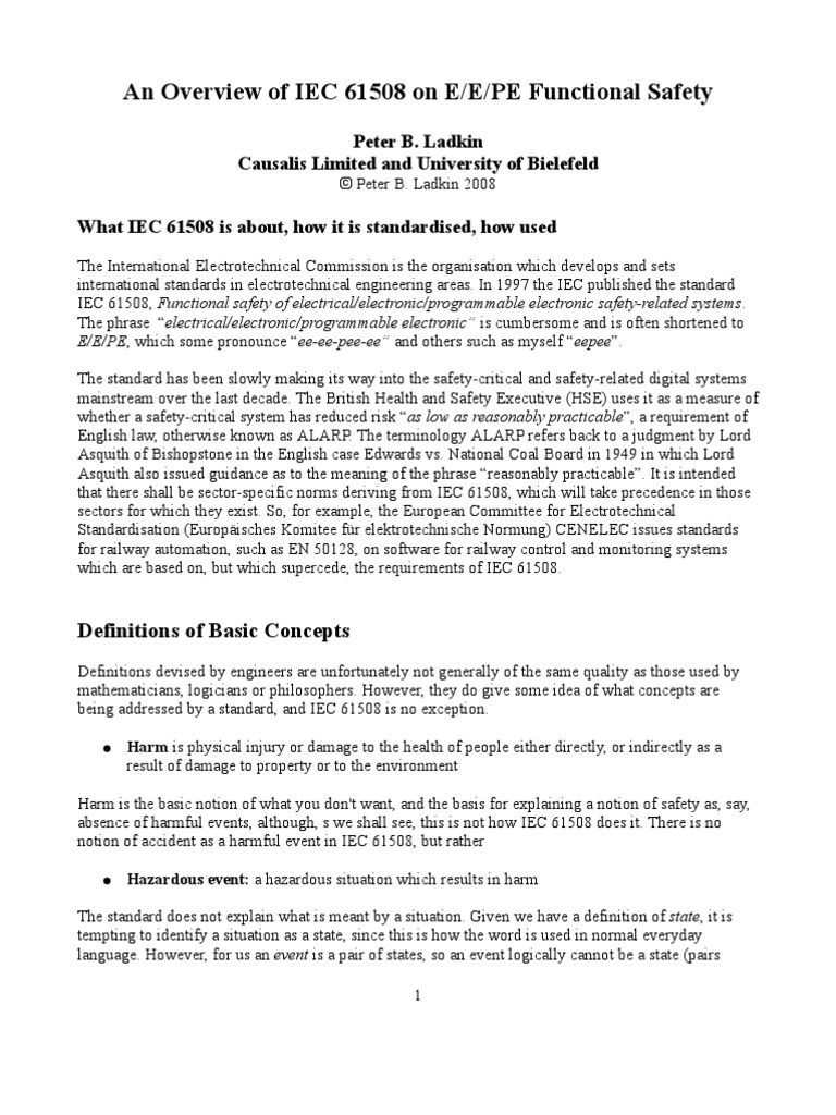 IEC 61508-Functional Safety Overview | PDF | Risk | Software Development