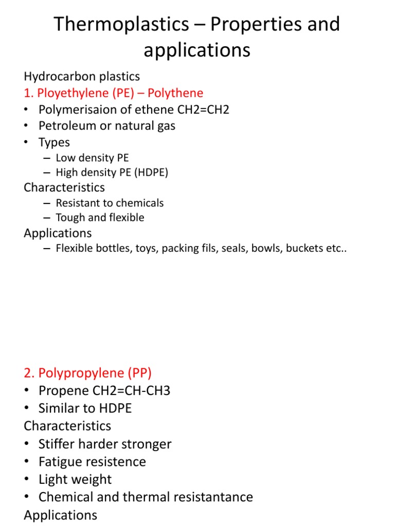 Thermoplastics – Properties and applications.pptx | Thermoplastic ...