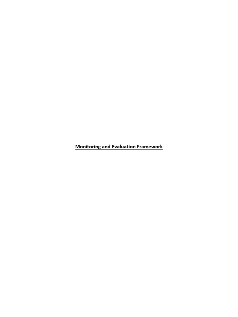 Monitoring and Evaluation Framework | PDF | Monitoring And Evaluation ...