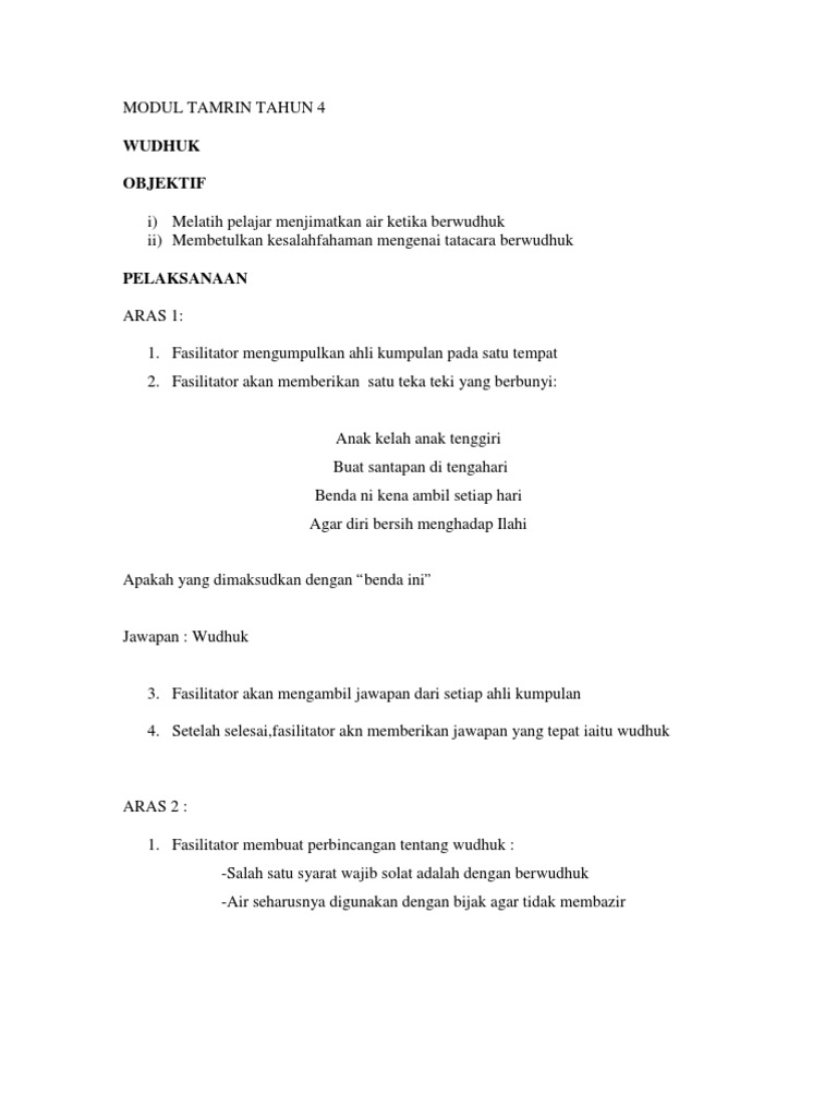 Modul Tamrin Tahun 4 | PDF