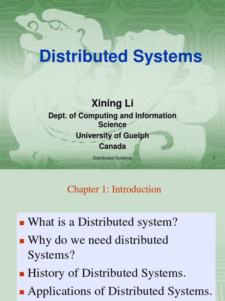 Distributed Systems: Xining Li | PDF | Distributed Computing | Scalability