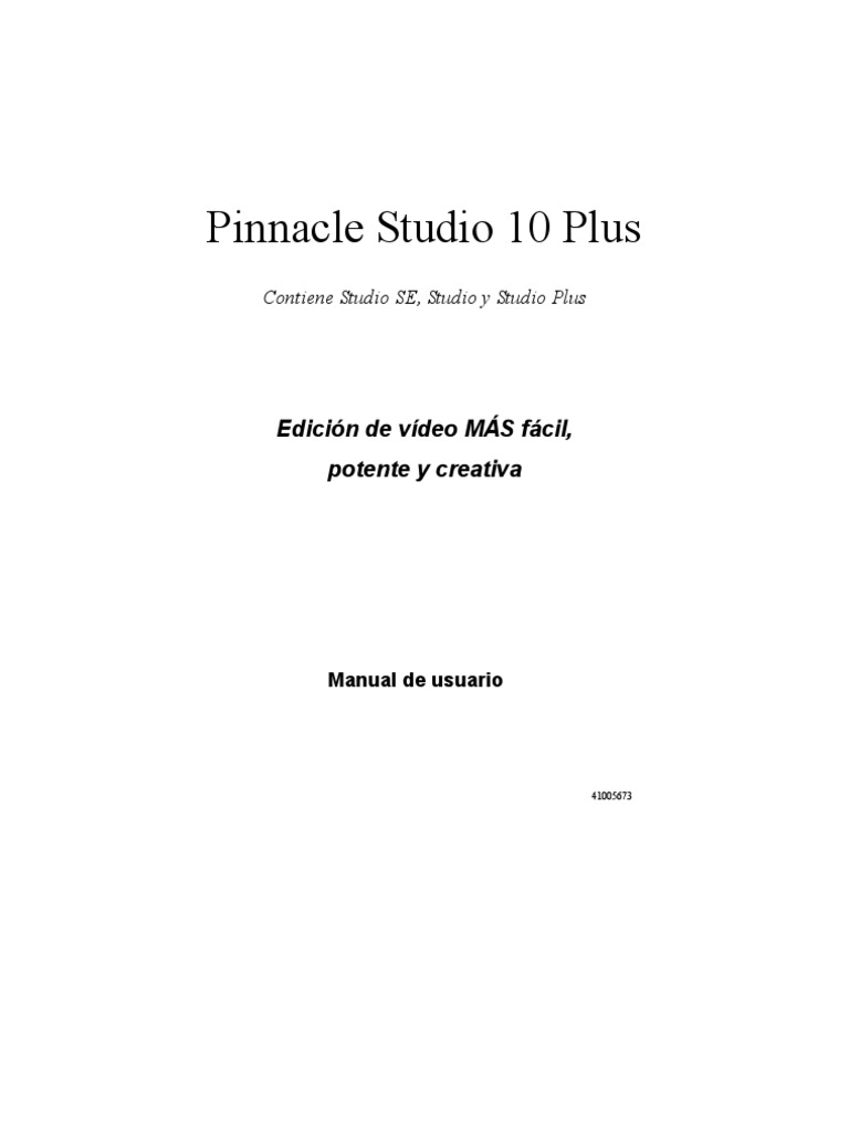 Manual Pinnacle Studio 10 Plus Español | PDF | Point and Click | Vídeo