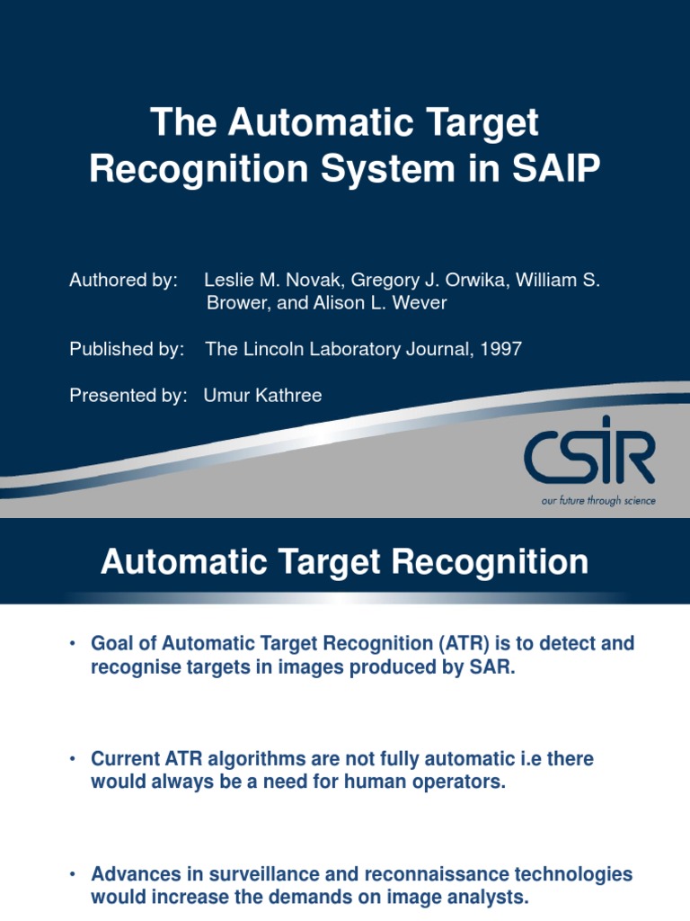 The Automatic Target Recognition in SAIP | PDF | Statistical ...
