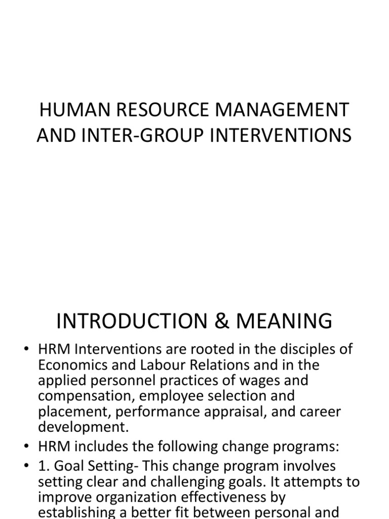 HRM Interventions for Conflict Resolution | PDF | Human Resource ...