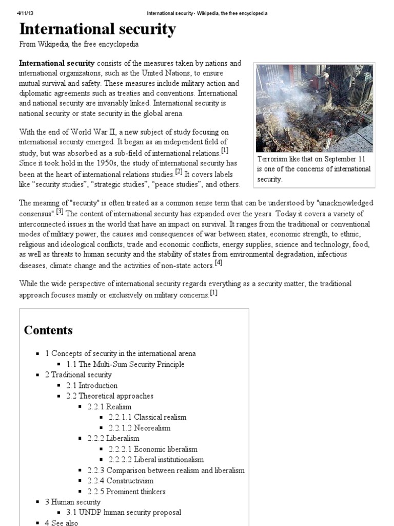 International Security - Wikipedia, The Free Encyclopedia | PDF ...