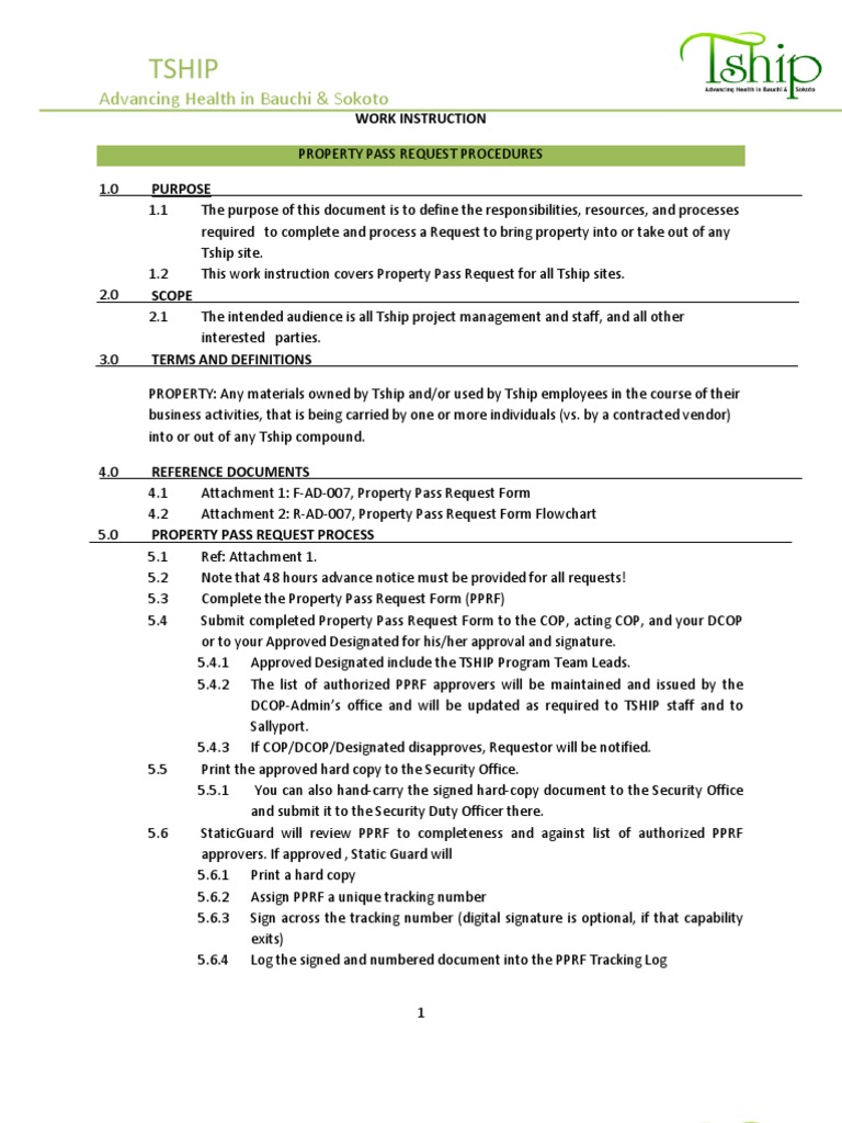 Property Pass Request | PDF | Computing | Business