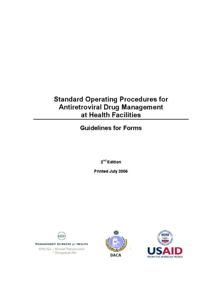 Standard Operating Procedures | PDF | Pharmacy | Medical Prescription