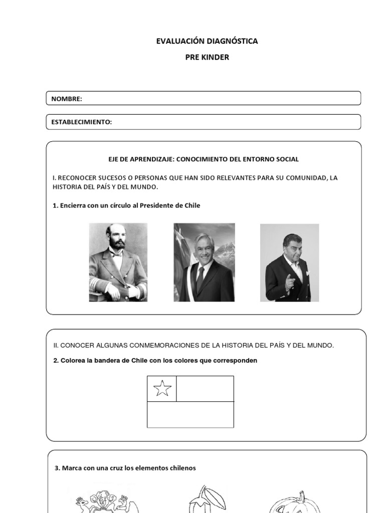 Evaluación Diagnóstica Pre Kinder | PDF