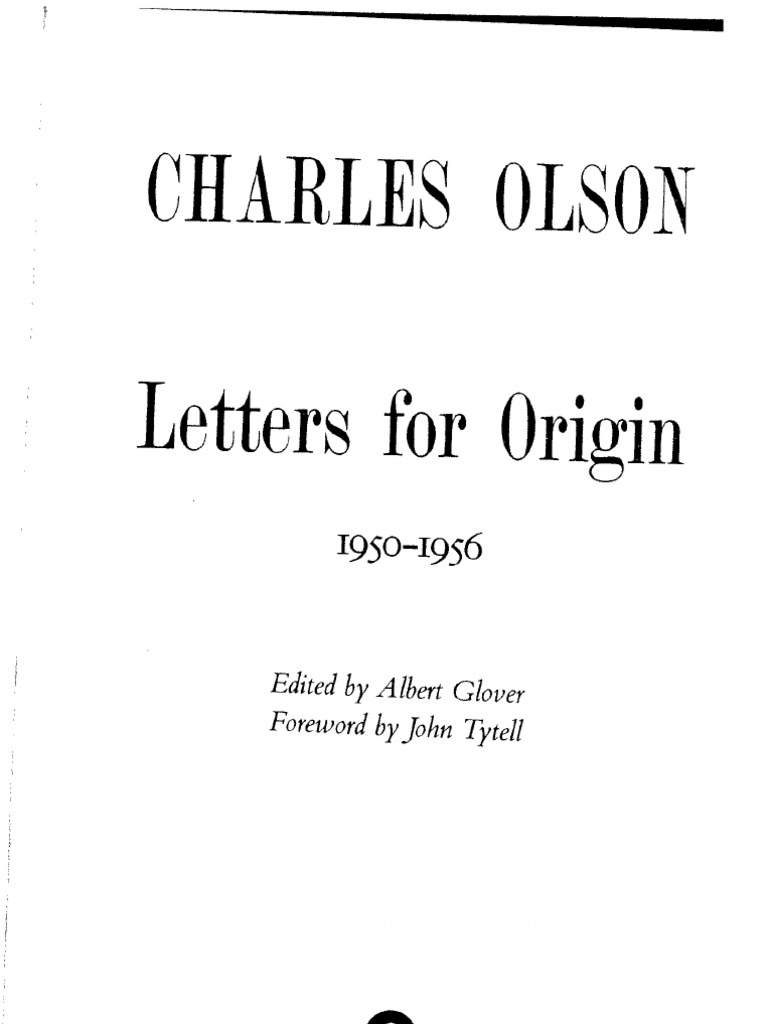 Charles Olson Letters For Origin 1950-1956 1988 | Download Free PDF ...