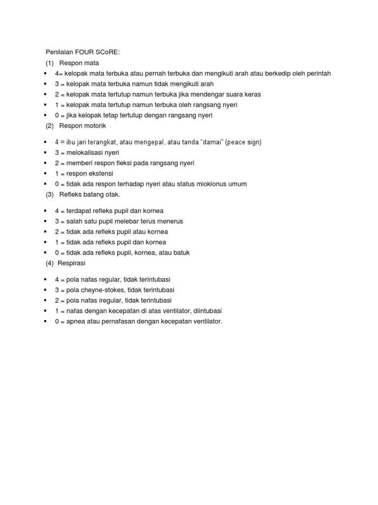 Penilaian FOUR SCoRE | PDF