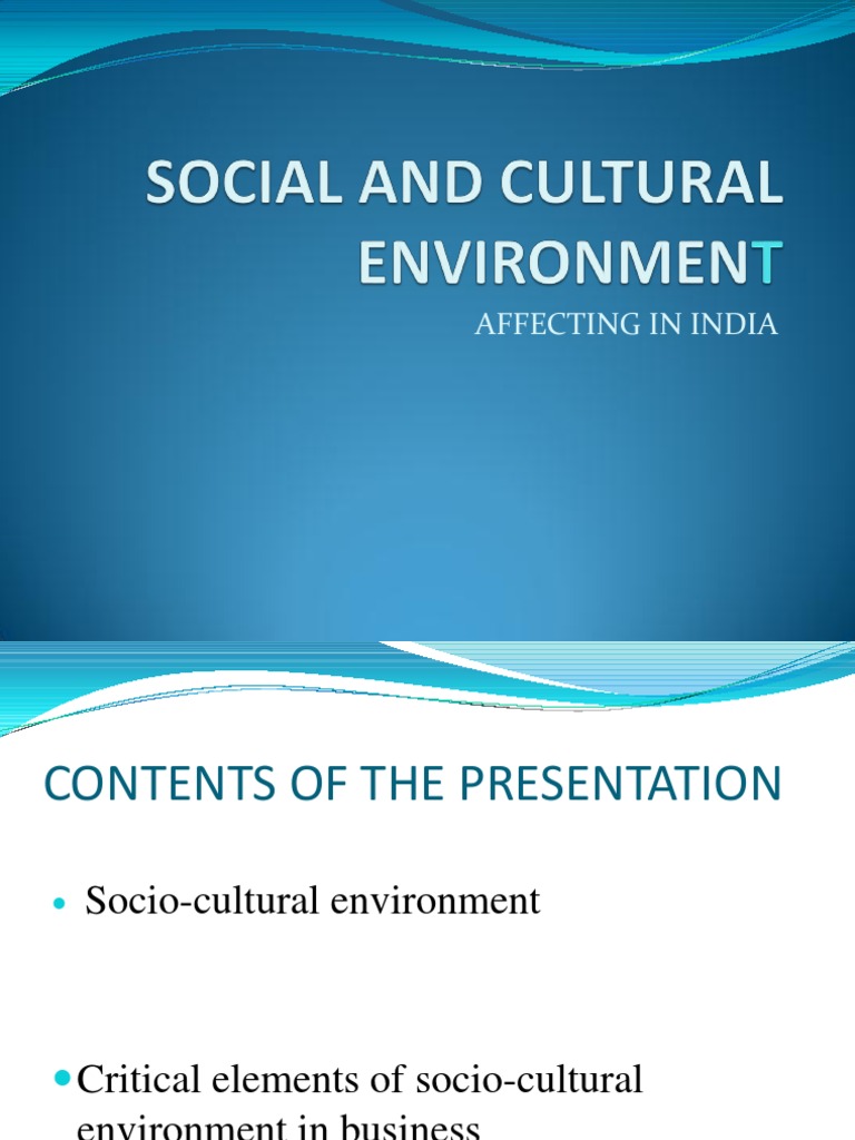 Social and Cultural Environment | PDF | Caste | Society