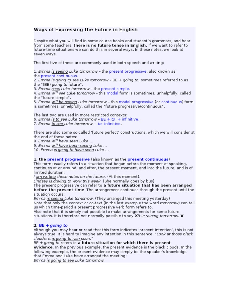 Ways of Expressing Future Time | PDF | Linguistic Morphology | Linguistics