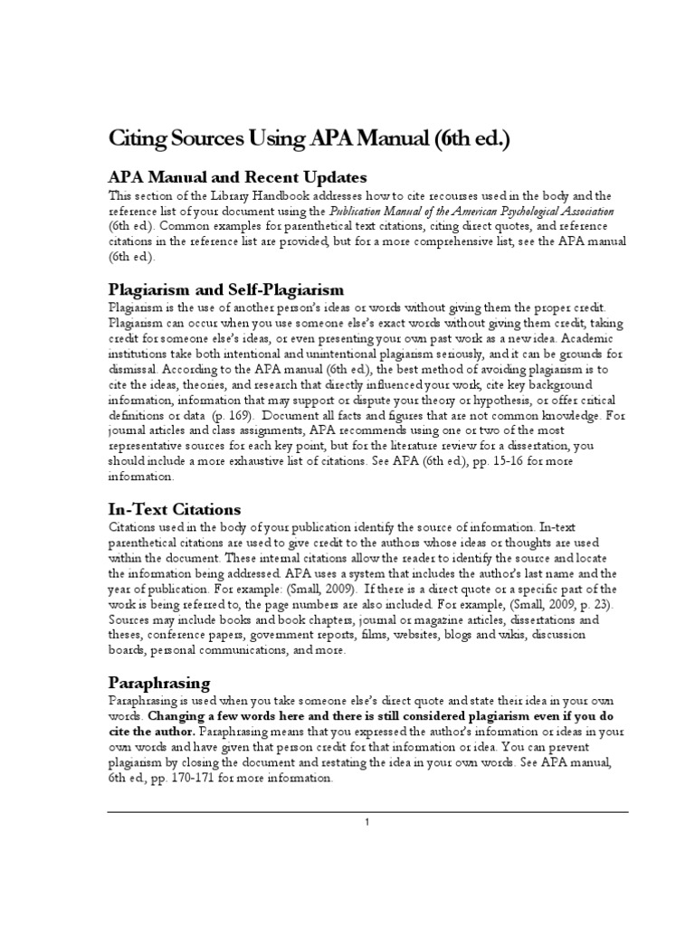 Citing Sources Using APA | PDF | Citation | Apa Style